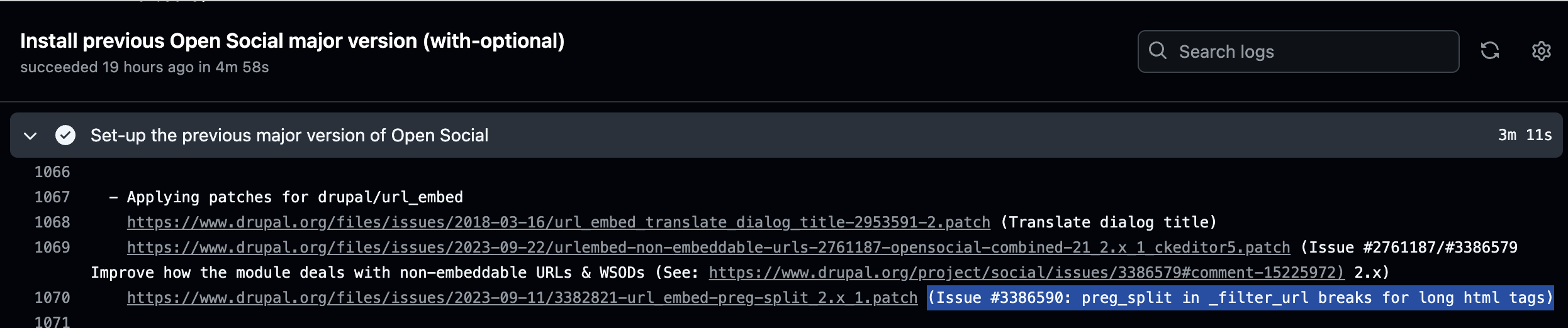 Url_embed patches not applying correctly [#3491068] | Drupal.org
